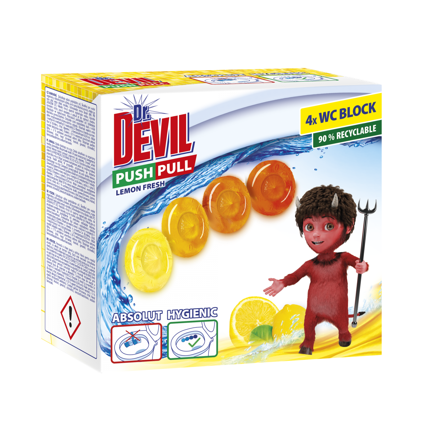 Dr. Devil WC PUSH PULL GEL Lemon Fresh